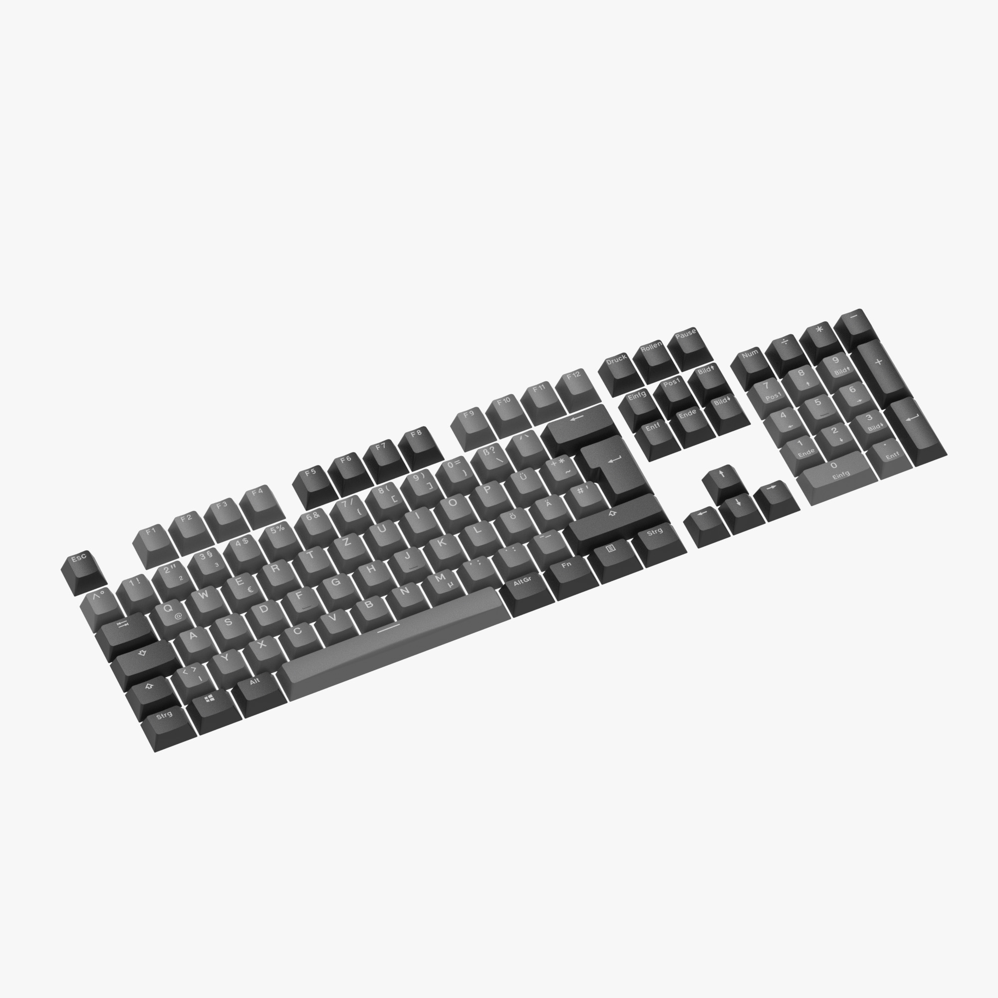 Space Gray PBT Keycaps 105 - DE - DURGOD | Best Wireless Mechanical ...